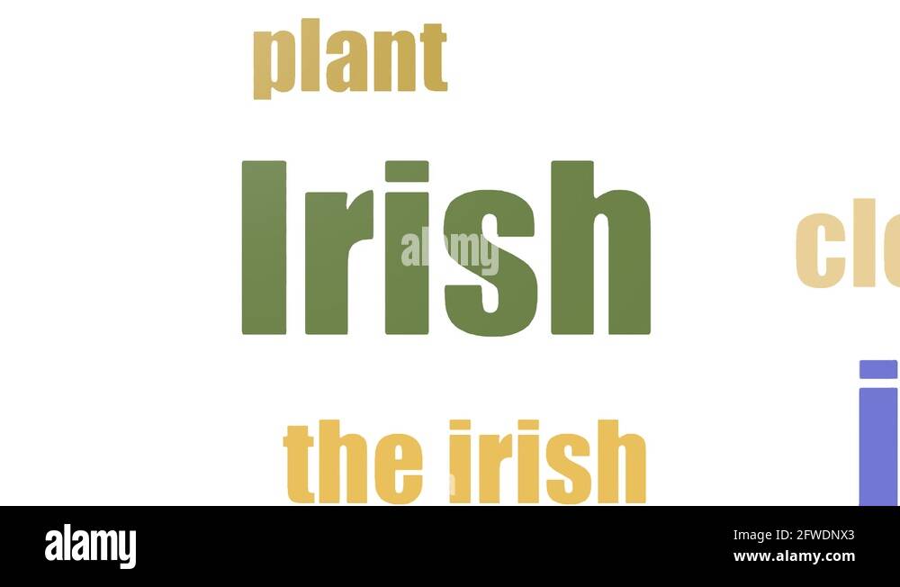 Irish Word Cloud Animated On White Background Stock Video Footage - Alamy