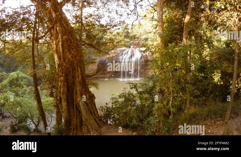 Datanla waterfalls. Dalat, Vietnam. Waterfall and the cable car from ...
