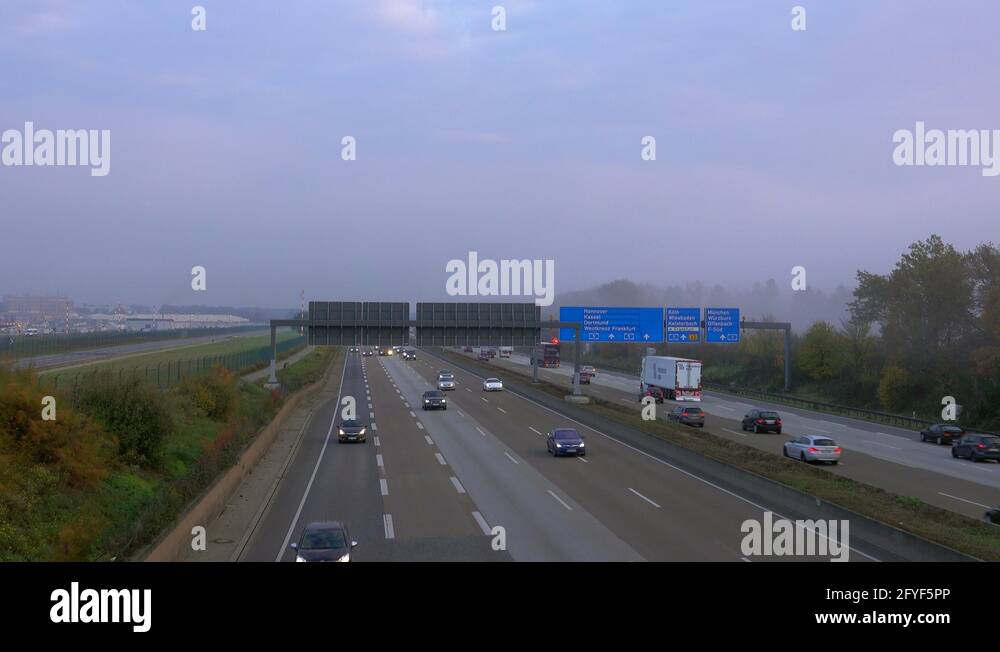 Motorway A5 near Frankfurter Kreuz, Frankfurt Airport, Frankfurt am ...