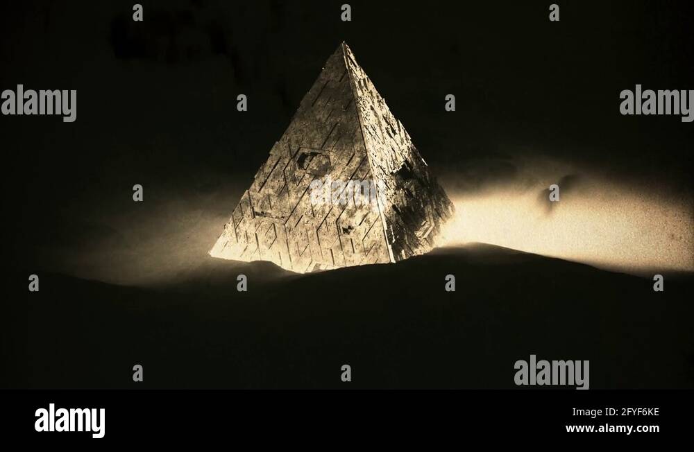 4K Enigmatic Alien Pyramid Vintage Cinematic 3D Animation Stock Video ...