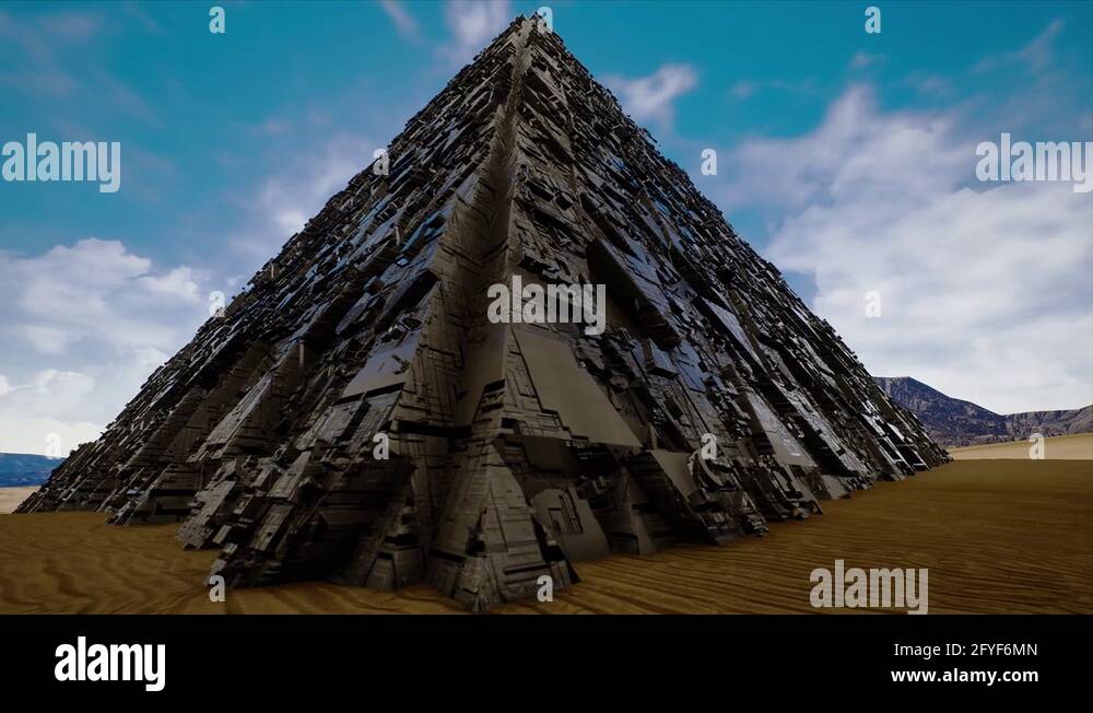 4K Mysterious Enigmatic Metallic Pyramid Fantasy 3D Animation Stock ...