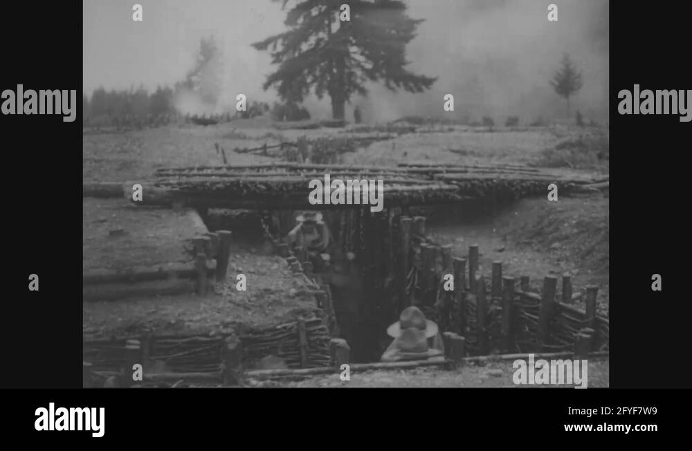 Soldiers run in trenches and take position - 1936 Stock Video Footage ...