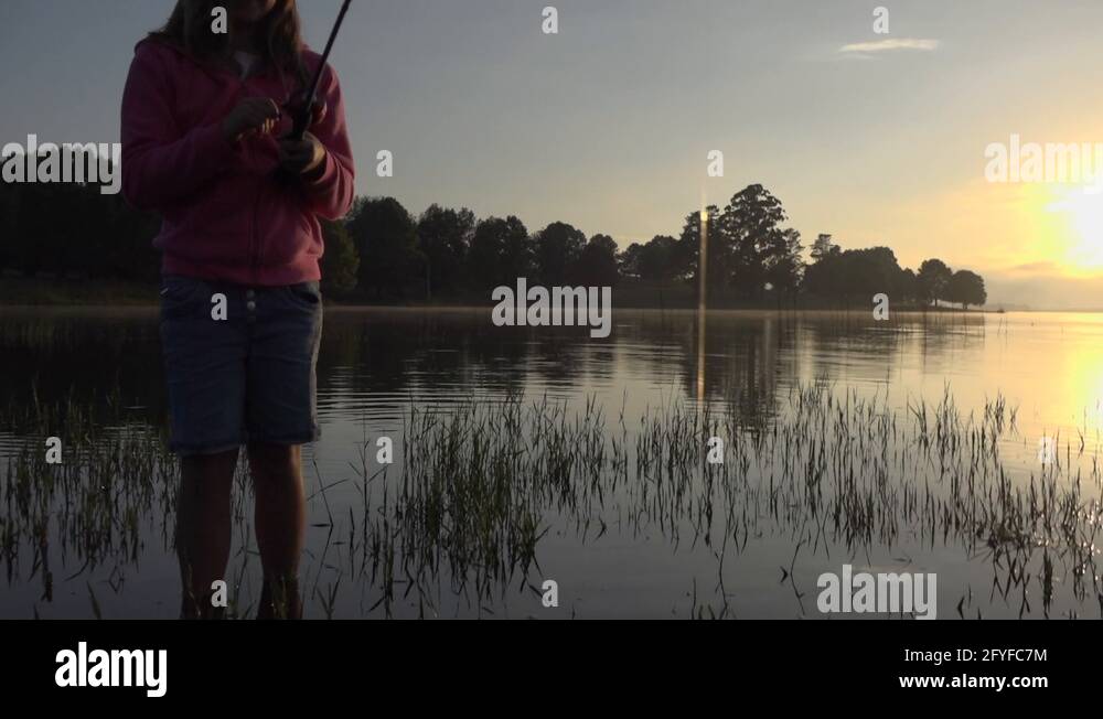Girl holding fishing pole Stock Videos & Footage - HD and 4K Video ...