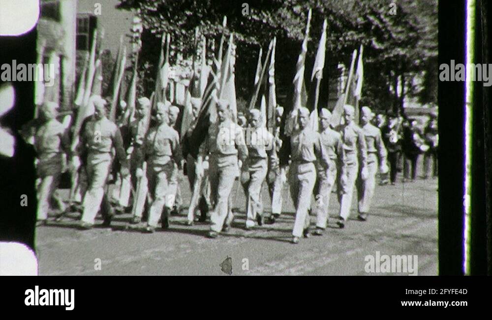 Soldiers Military American Marching to War WW2 1940s Vintage Film Home ...