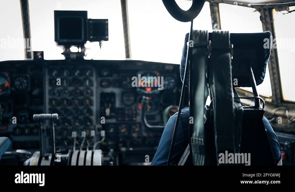 Inside the cockpit of a military airplane Stock Video Footage - Alamy