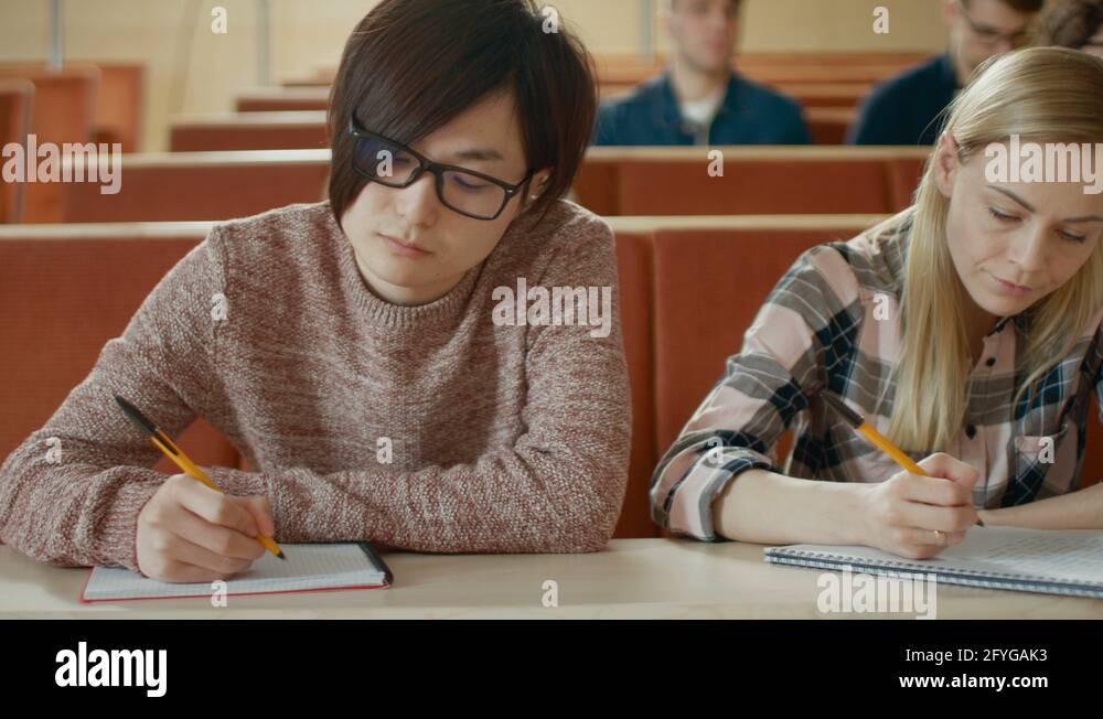 Back View of the Students in the Lecture Hall Listening to a Prominent ...