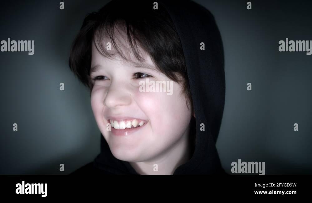 4k Child Portrait Face Looking Around Happy Stock Video Footage - Alamy