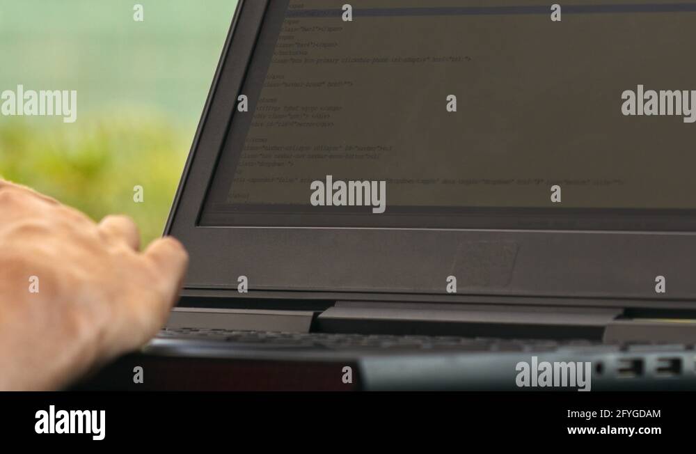 Laptop White Screen with Codes Created for Website Stock Video Footage ...