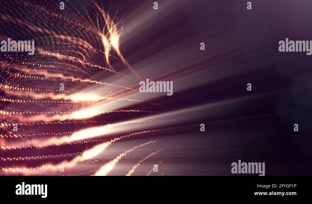 Virtual space with depth of field. Looped holographic background with ...