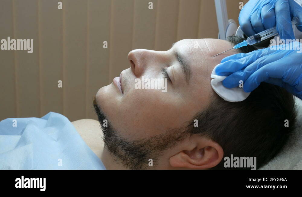 Filler injection for male face. Cosmetic surgery facial in beauty ...