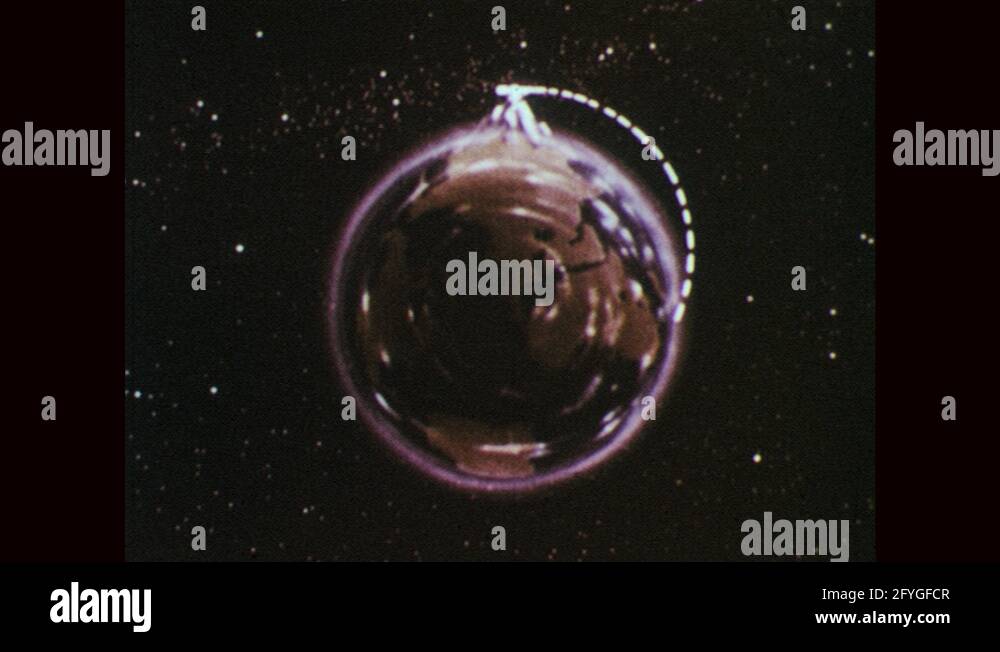 1960s: Animation of planet Earth with large mountain gun emplacement ...