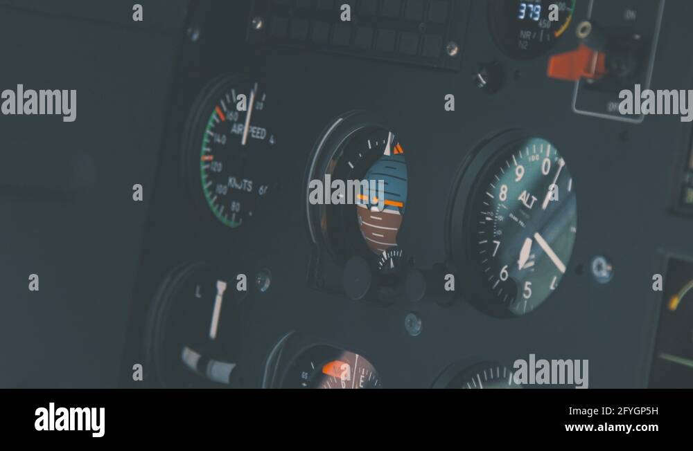 Helicopter cockpit, high-tech dashboard, pilots operating plane Stock ...