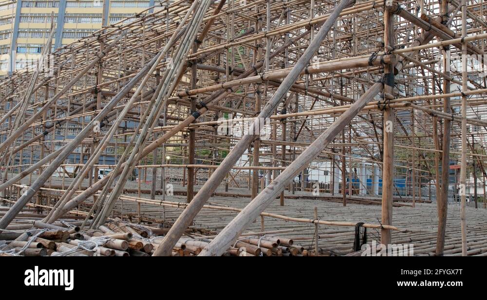 Chinese opera performance bamboo scaffold Stock Video Footage - Alamy
