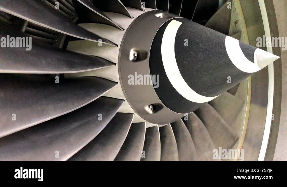 Jet engine turbofan rotor blades windmilling in the wind Stock Video ...