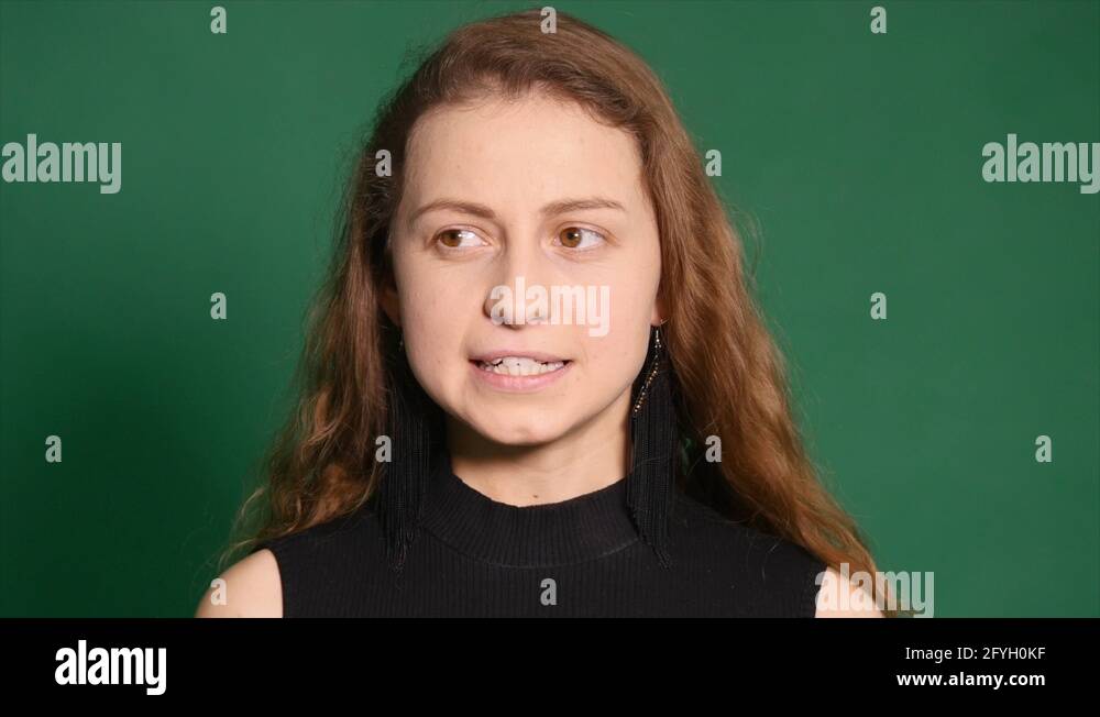 Young angry woman on green screen background Stock Video Footage - Alamy