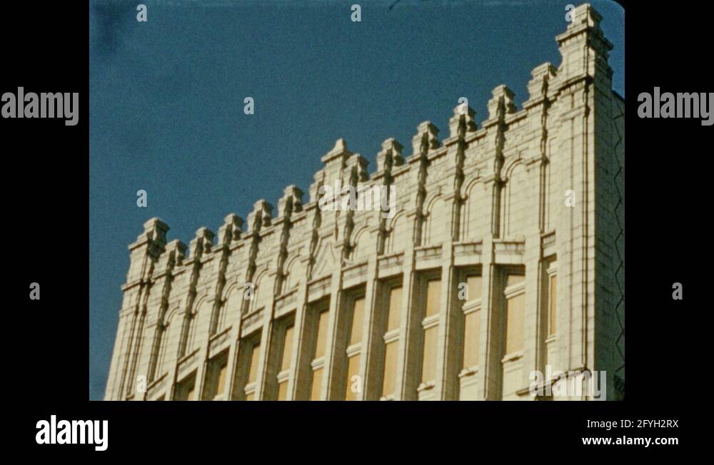 1950's: Top-to-bottom view of elaborate retail store facade Stock Video ...