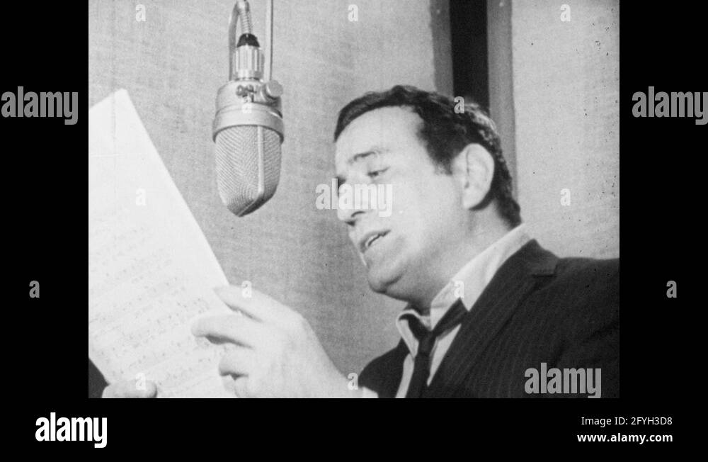 1960s: Vocalist sings into microphone and reads music. Tony Bennett ...