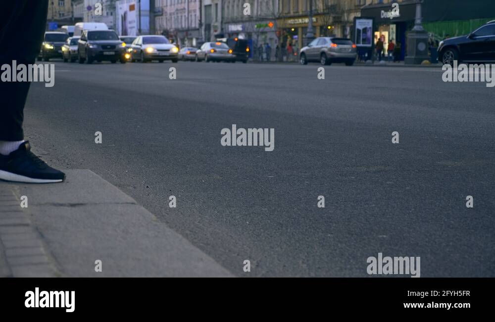 People Crossing Street. Sidewalk Intersection City Street.Transport ...