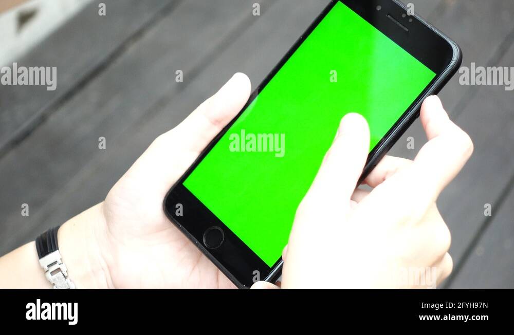 Girl Using Phone Green Screen Outdoors Urban Environment RED Cinema 4K ...