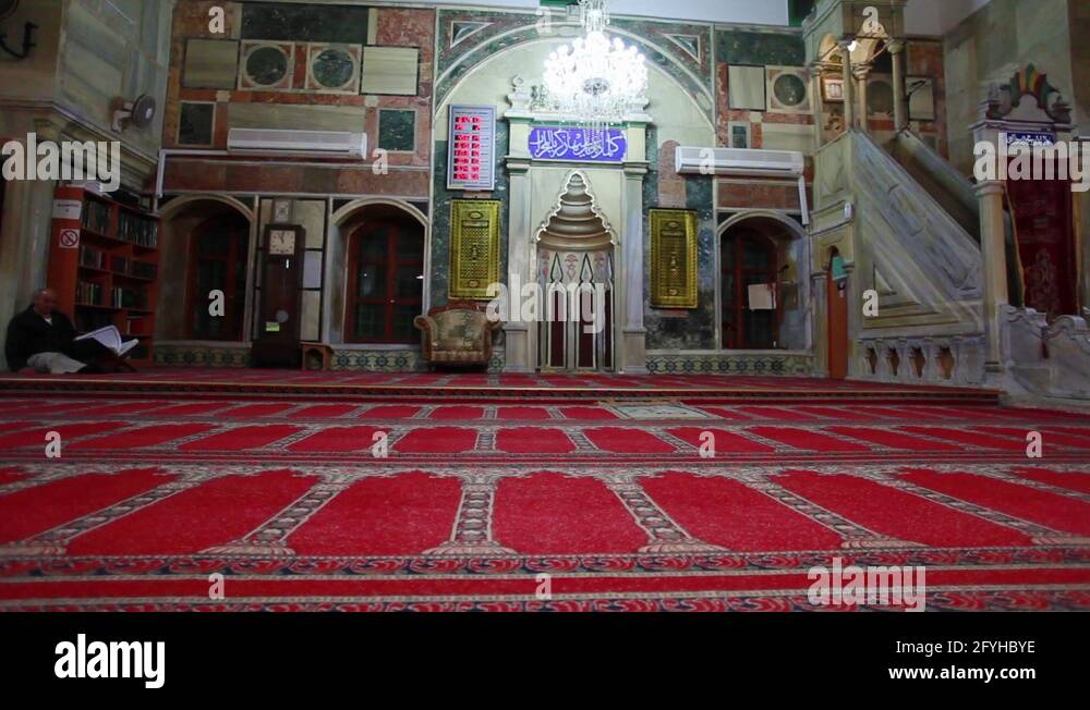 The front interior of Jezzar Pasha Mosque in Israel Stock Video Footage ...
