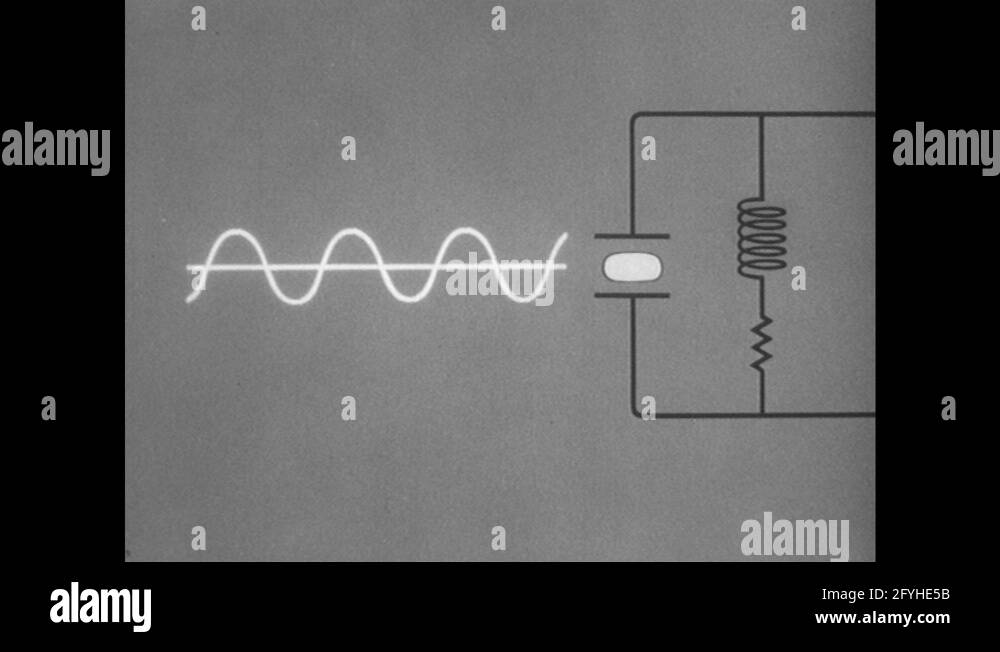 1950s: Animation of crystal oscillator and frequency waves Stock Video ...
