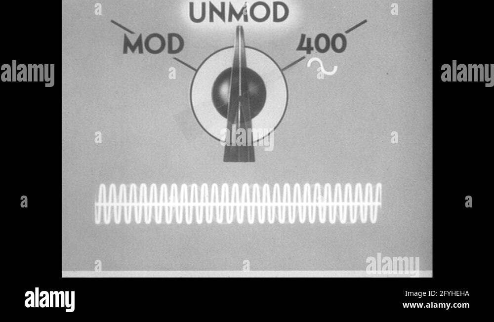 1950s: Animation of signal generator set to 400 cycles Stock Video ...