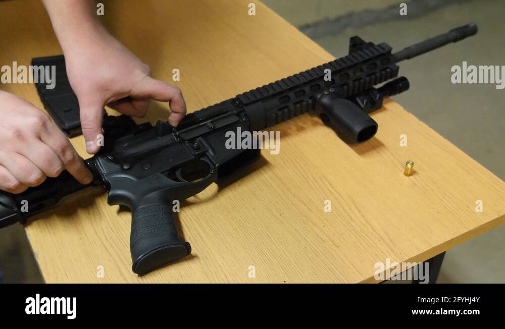 White male adult explains and identifies the components of an assault ...