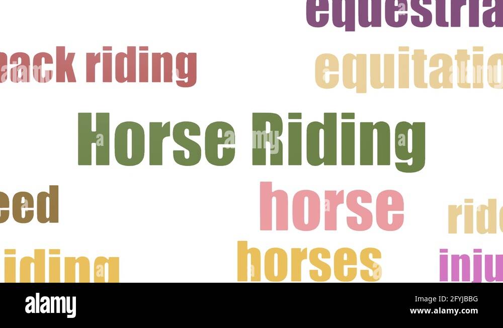Horse Riding Word Cloud Animated On White Background Stock Video ...