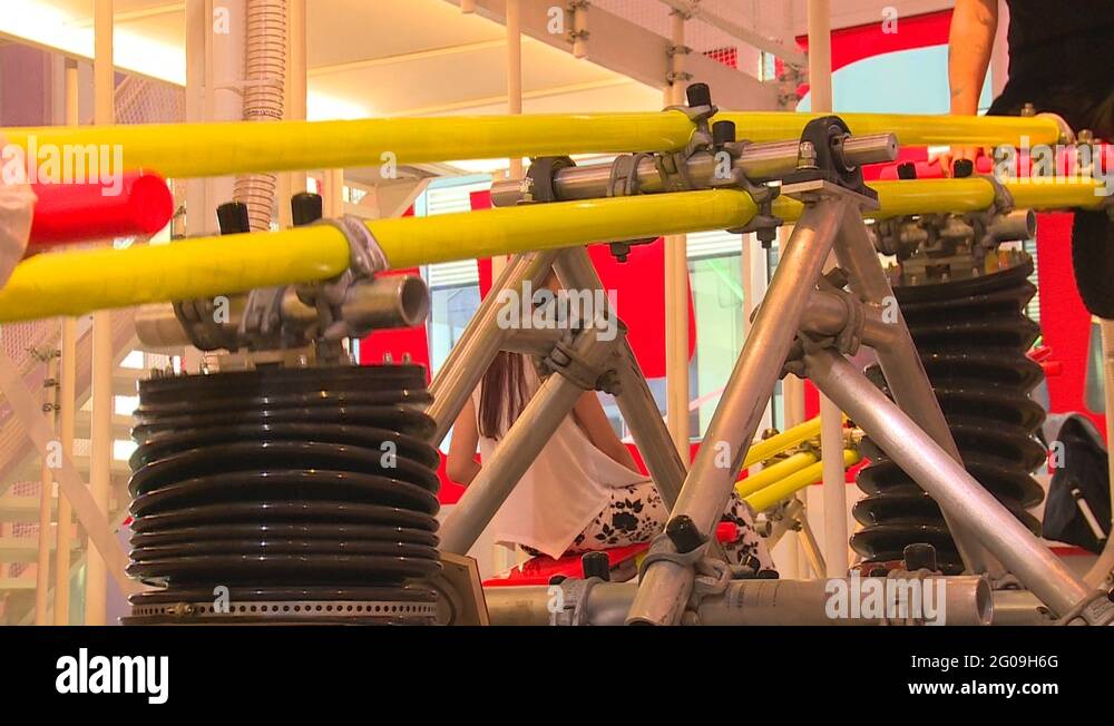 Young girls swing and generate electricity on playground Stock Video ...