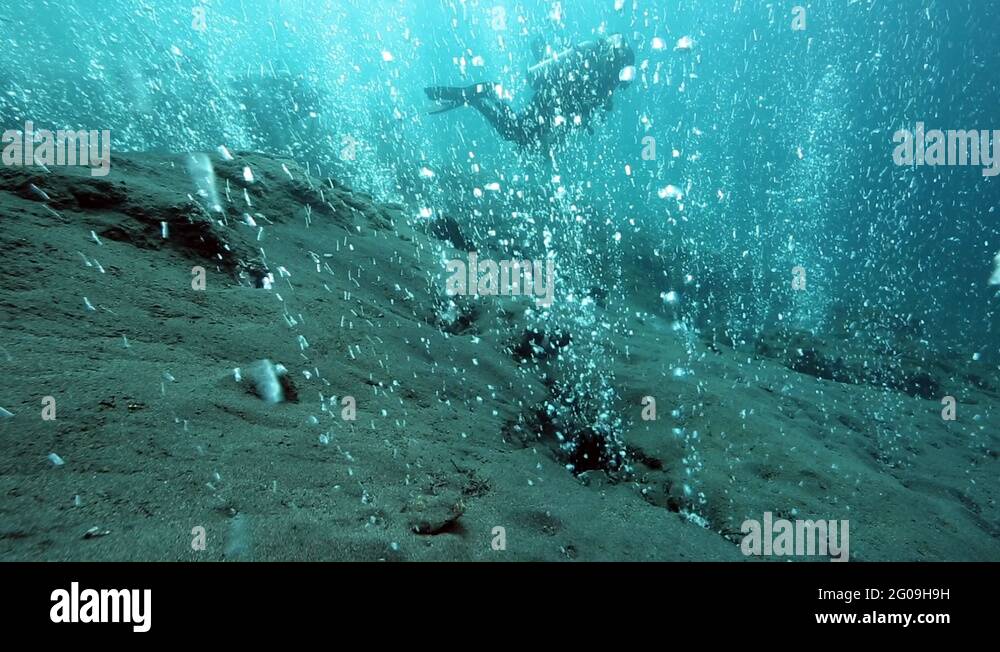 Scuba diving at hot springs underwater volcano in Aceh, Indonesia Stock ...