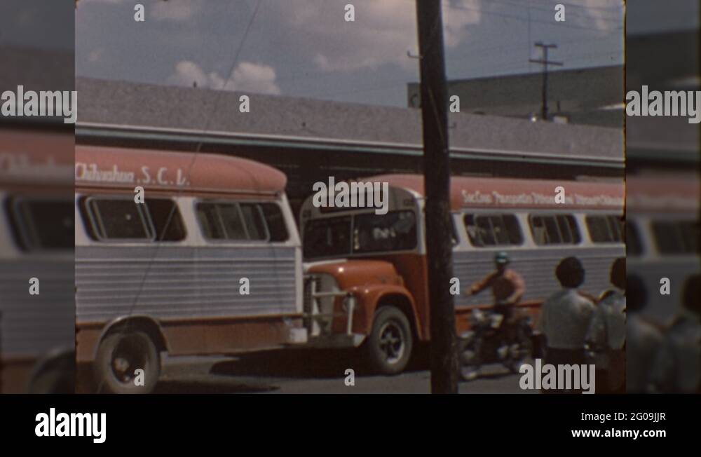 1960s People MEXICO STREET SCENE Bus Station Border Town Vintage Film ...