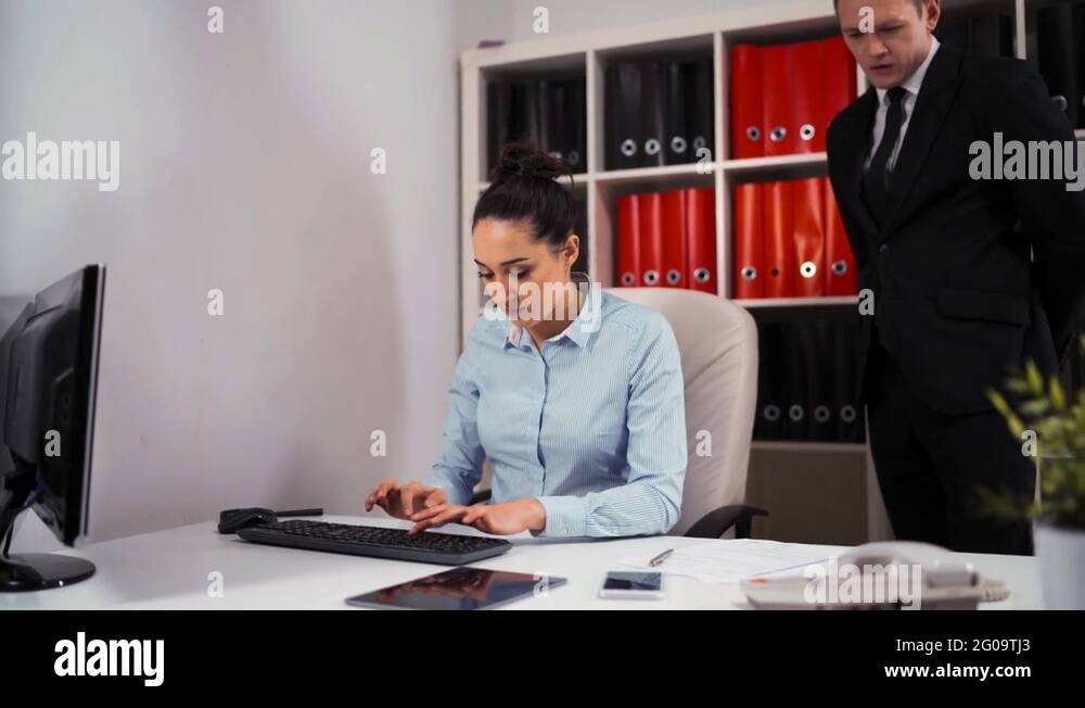 You are fired, angry boss entrepreneur crying on his businesswoman ...