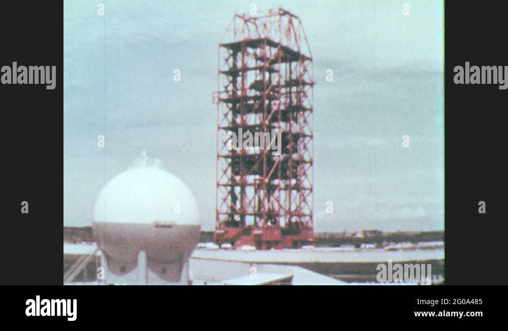 1960s: Cape Canaveral Launch Complex 34. Liquid oxygen storage tank and ...