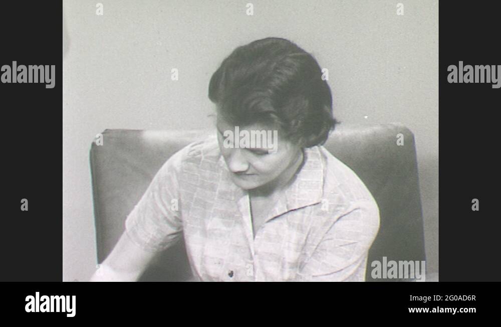 Woman 1960's vintage sitting chair Stock Videos & Footage - HD and 4K ...