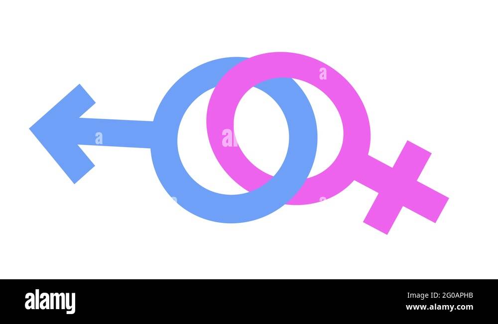 Interlocked gender symbols, male and female Stock Video Footage - Alamy