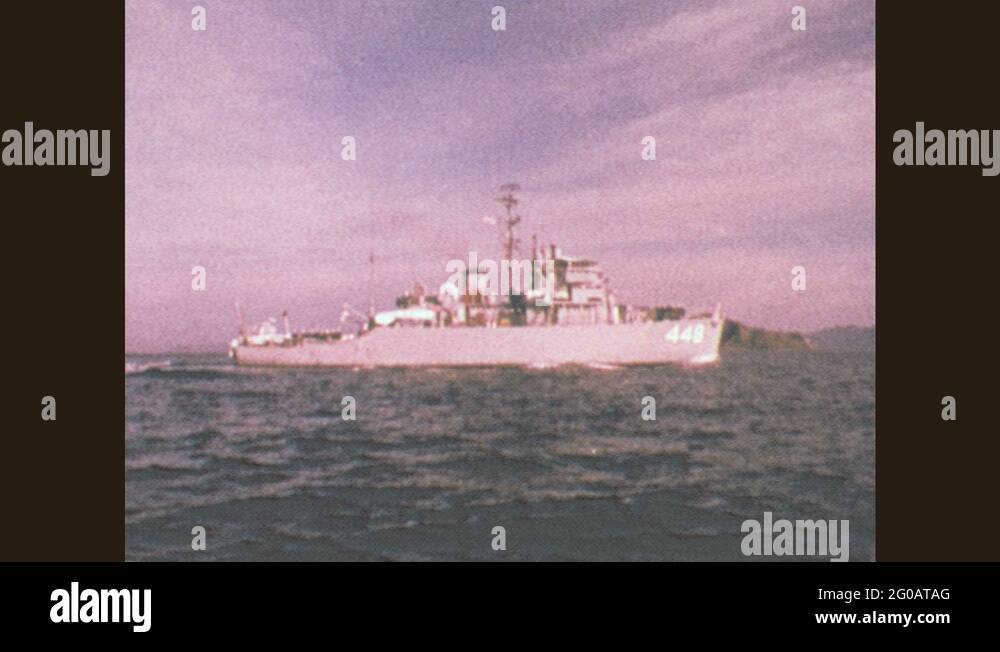 1970s: UNITED STATES: side profile of USS La Vallette (DD-448) on the ...