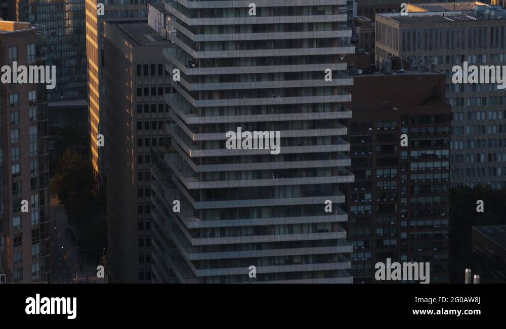 Tilt up of Downtown Toronto and the CN Tower Stock Video Footage - Alamy