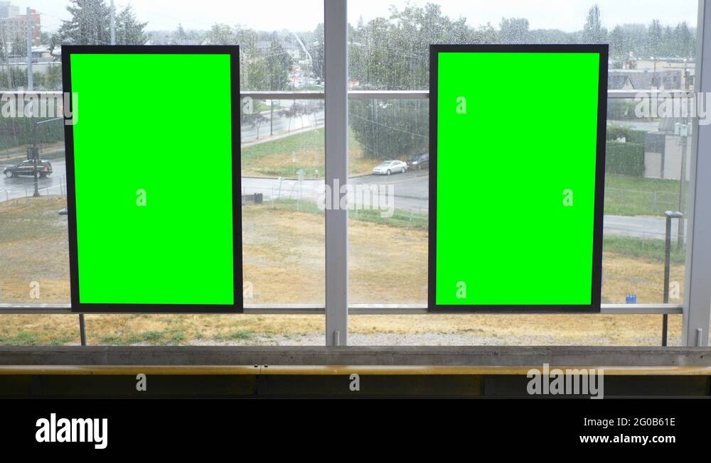 4K Blank Billboard Green Screen Chroma Poster Advertisement Board ...