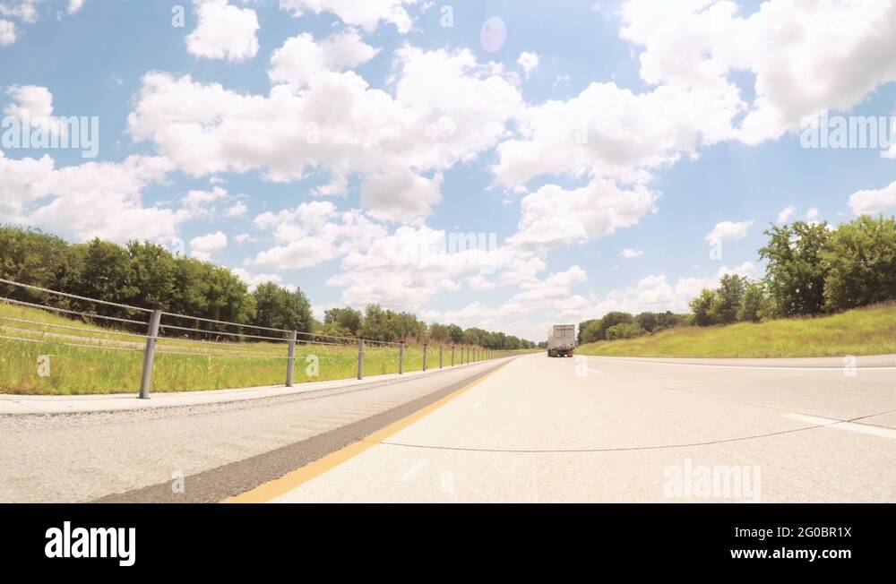 Driving East on Interstate Highway 40 on cross-country road trip Stock ...