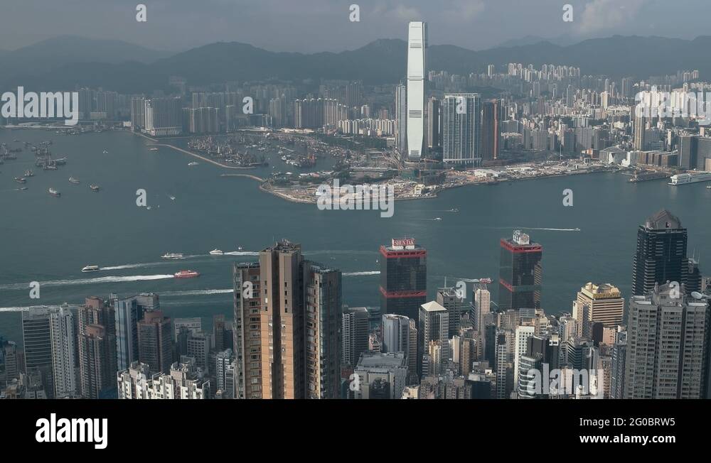 Hong kong victoria harbour and high rise building buildings Stock ...