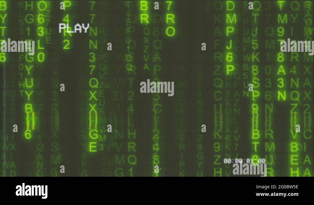VHS Matrix code rain glow Stock Video Footage - Alamy