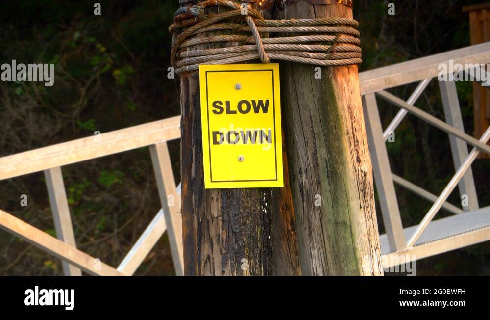 4K Slow Down Yellow Boat Traffic Sign, Safety Danger Warning Stock ...
