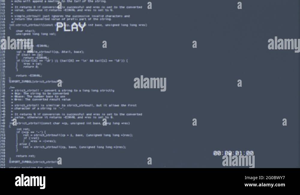 VHS Source code scrolling one side Stock Video Footage - Alamy
