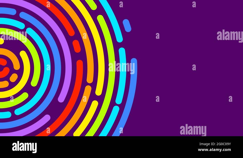 Colorful Rainbow Spinning Loading Lines Animation HUD on Purple ...