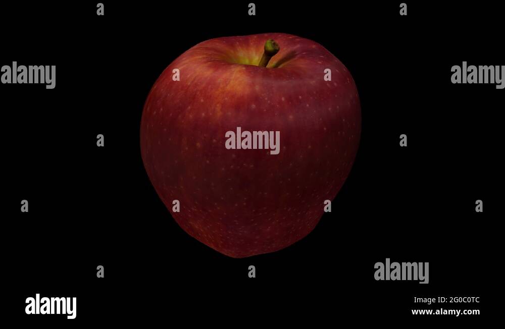 Rotating "Red Delicious" Apple on Transparent Background (Alpha Channel ...