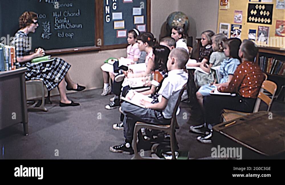 1970s School Children Teacher Students Learn Classroom Vintage Film ...