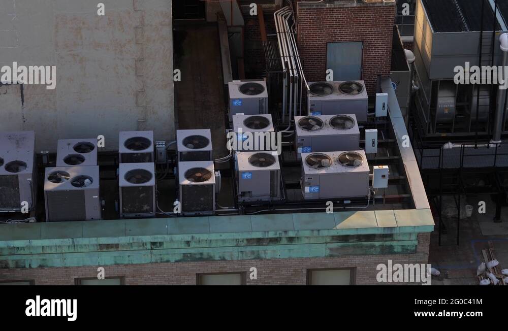 Rooftop Air Conditioner Units on City Buildings Stock Video Footage - Alamy