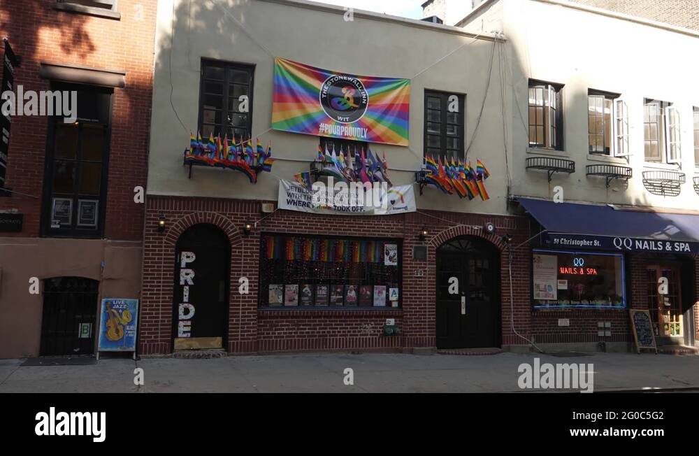 Rainbow flags outside of the stonewall inn Stock Videos & Footage - HD ...