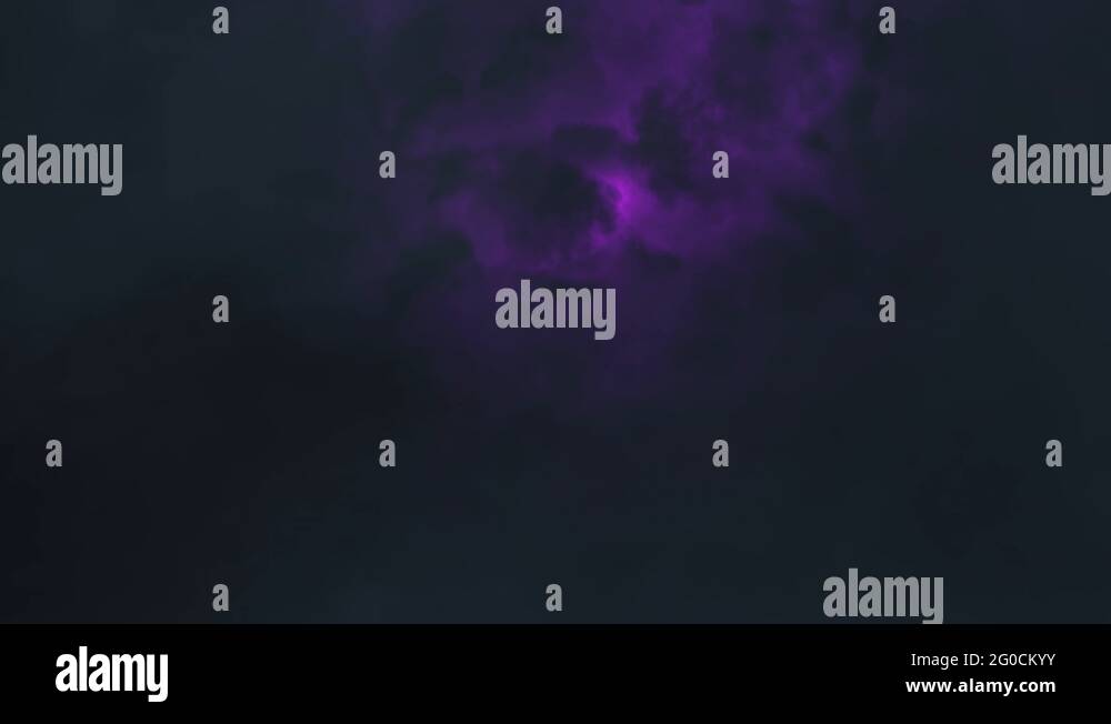 Thunderstorm sky clouds at night with colorful lightning realistic ...
