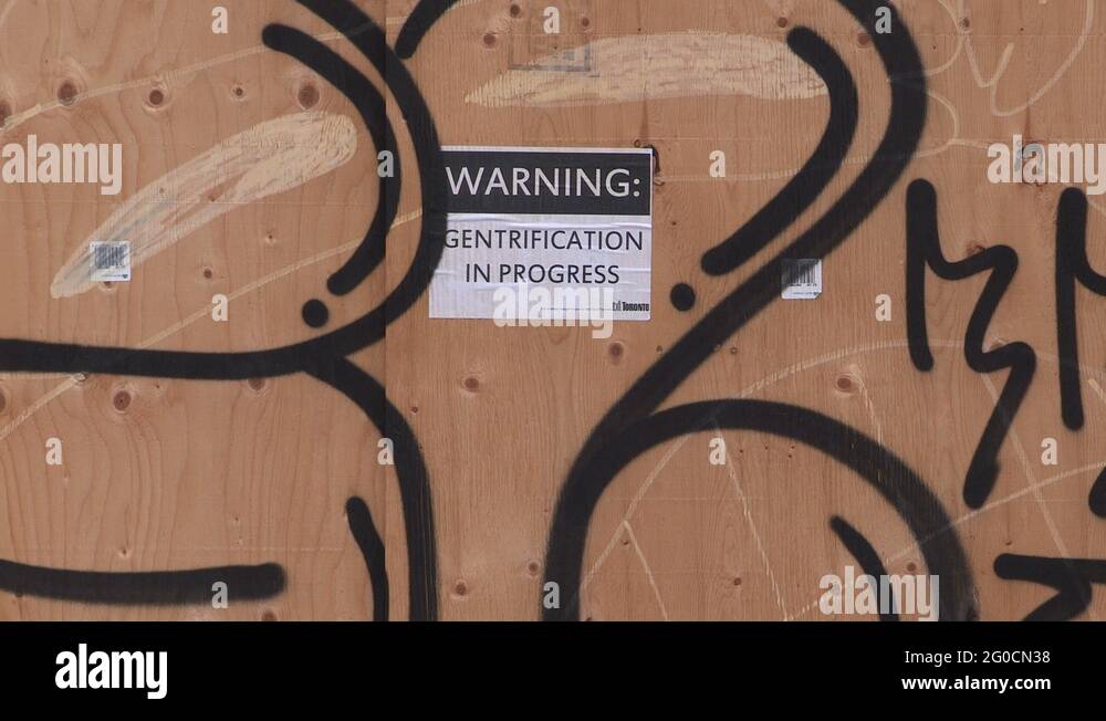 Anti gentrification protest signs in downtown urban Toronto Stock Video ...